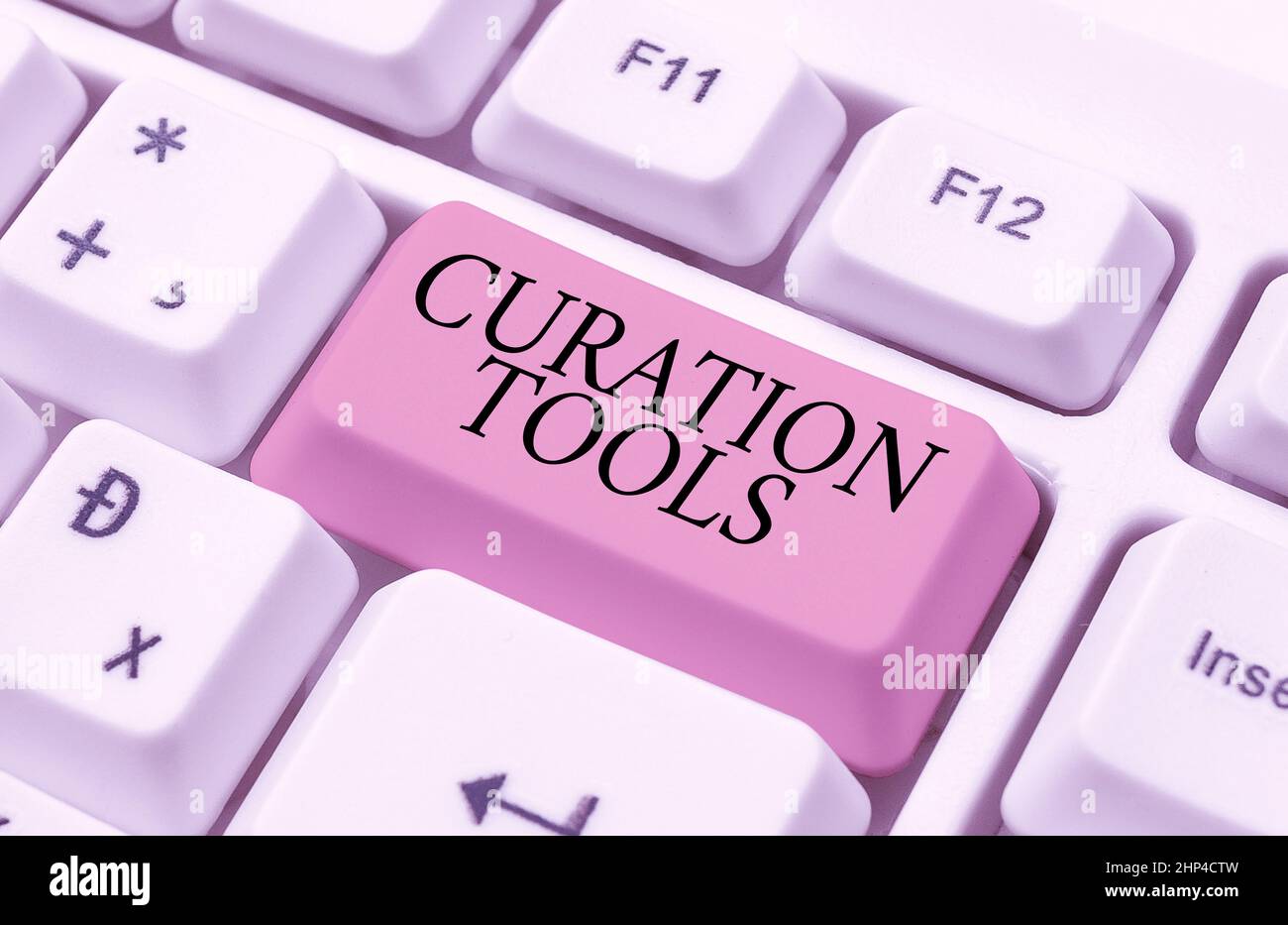 Text sign showing Curation Tools, Concept meaning Software used in ...