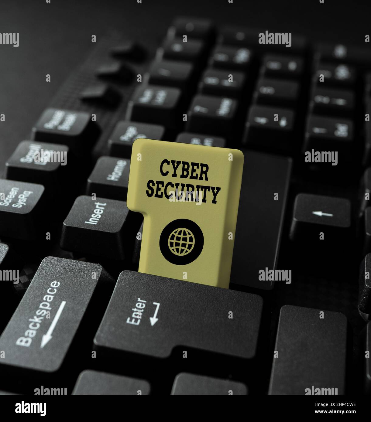 Inspiration showing sign Cyber Security, Word Written on Protect a computer system against ...