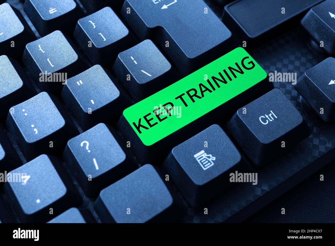 Inspiration showing sign Keep Training, Business concept Grounding ...