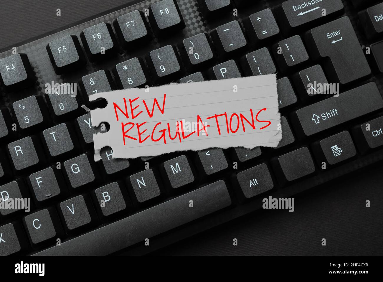 Handwriting text New Regulations, Business idea latest established laws ...