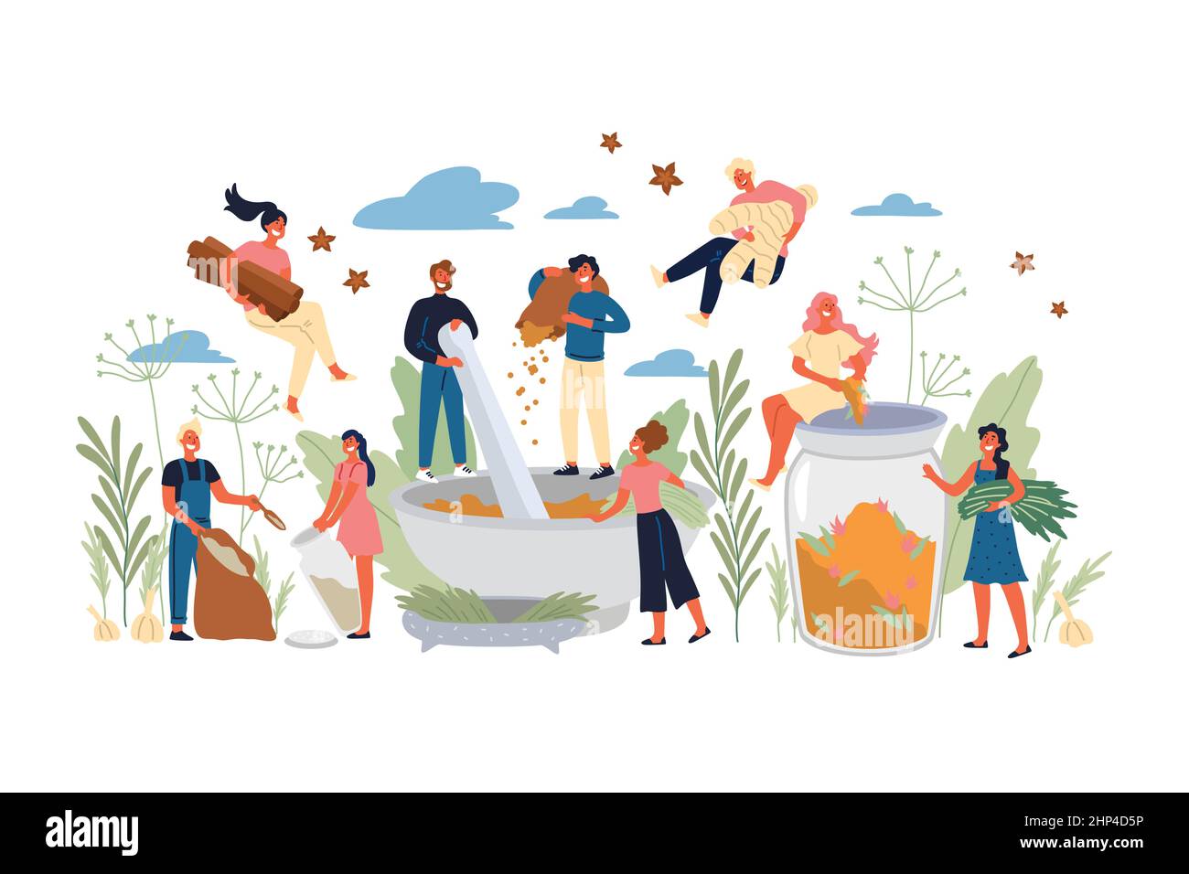 Indian food spices cooking hand Stock Vector Images - Alamy