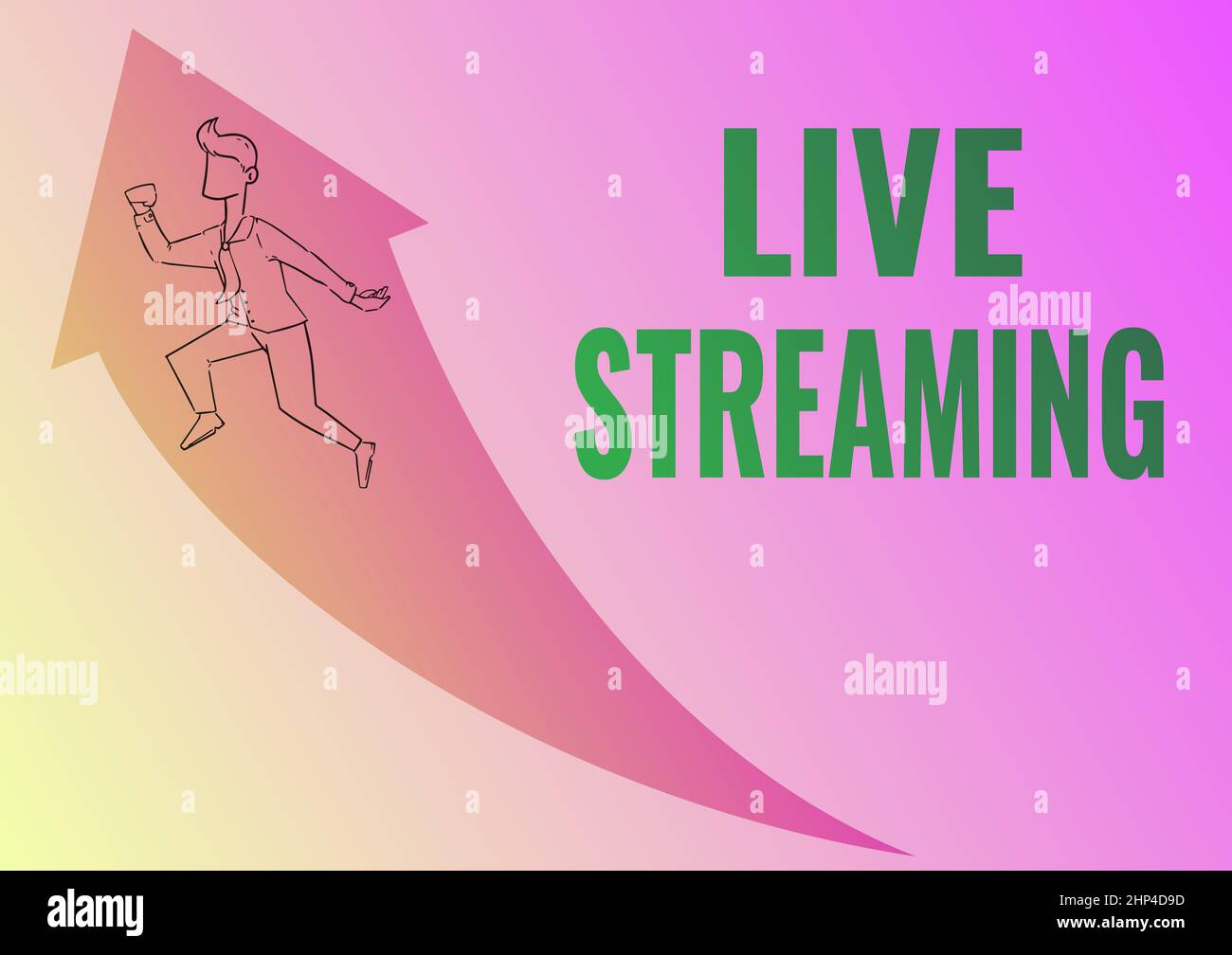 Sign displaying Live Streaming, Business overview displaying audio or ...