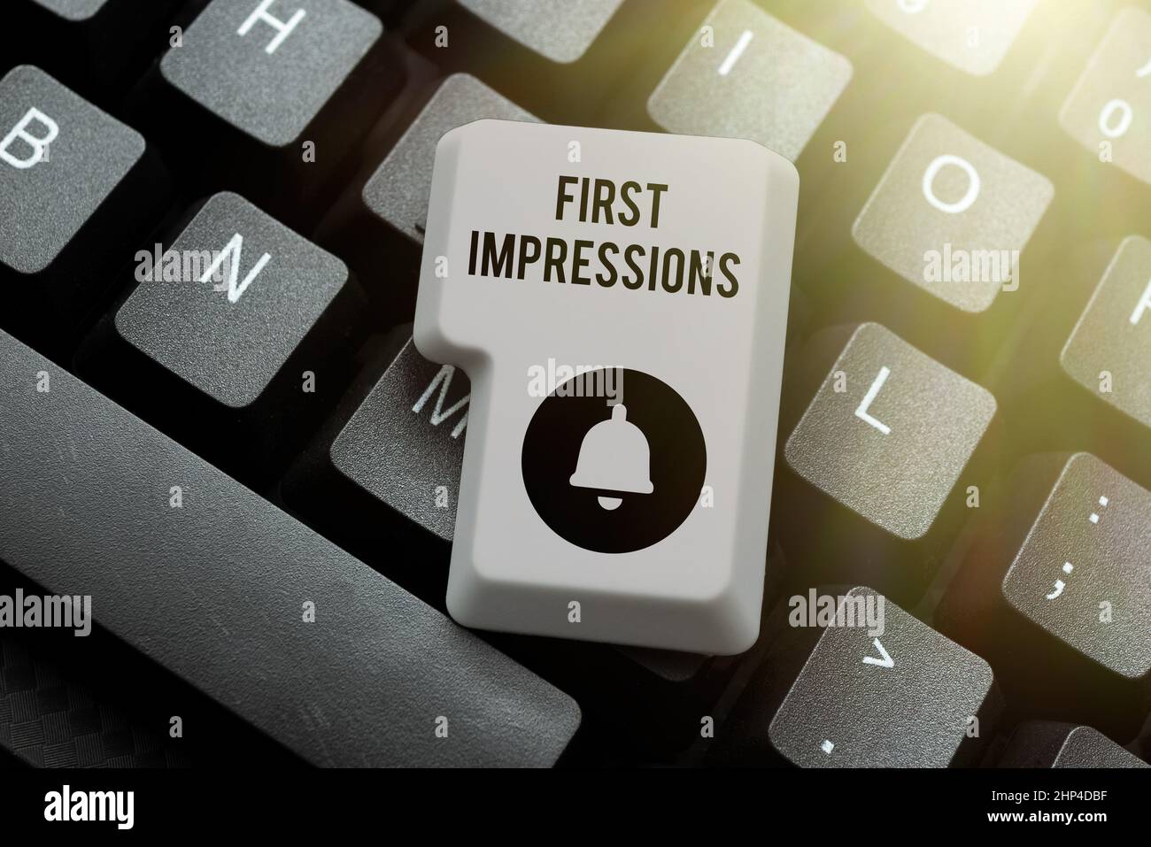 Conceptual display First Impressions, Word Written on events when one ...