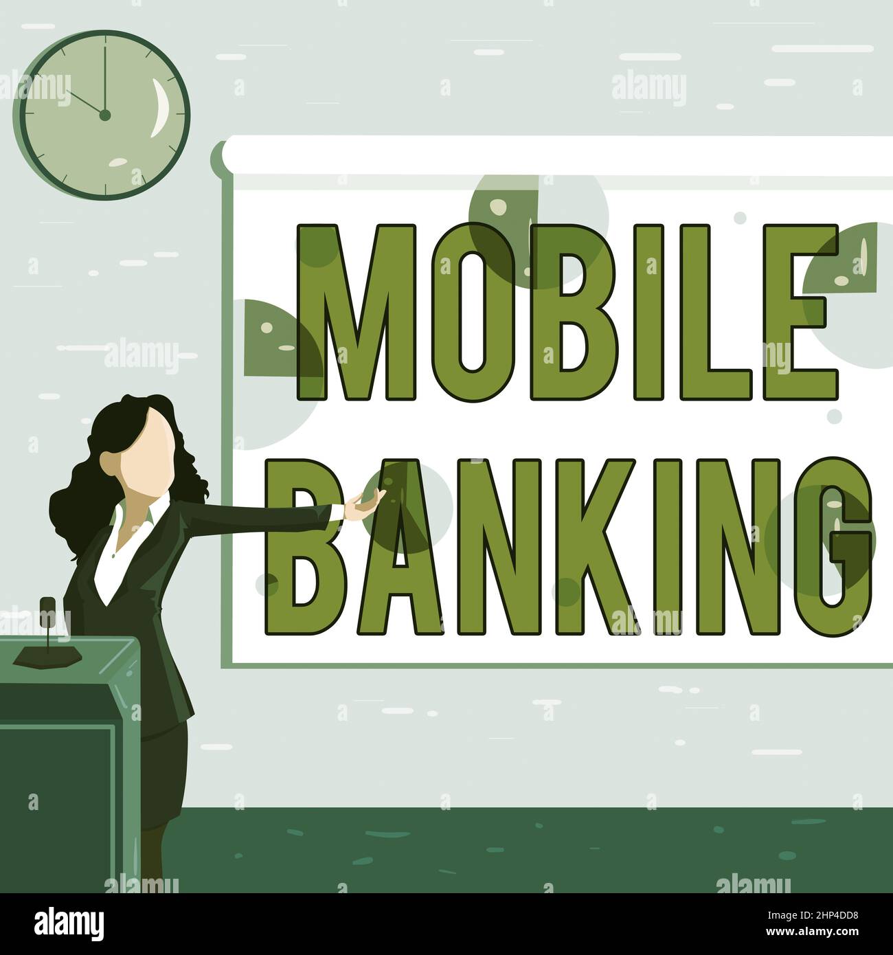 Hand writing sign Mobile Banking, Word for to create financial ...