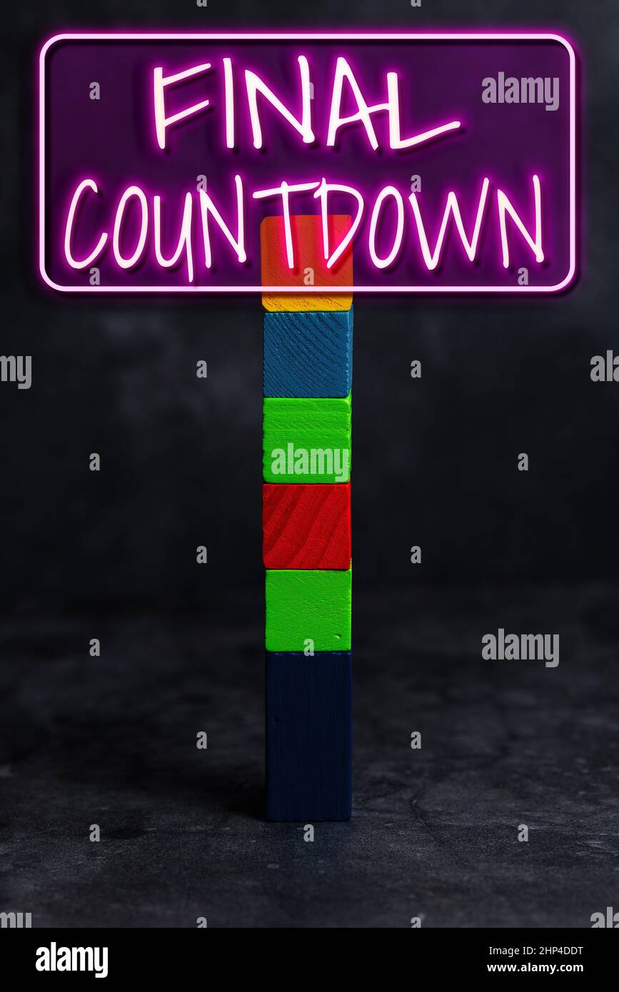 Text caption presenting Final Countdown, Word Written on Last moment of ...