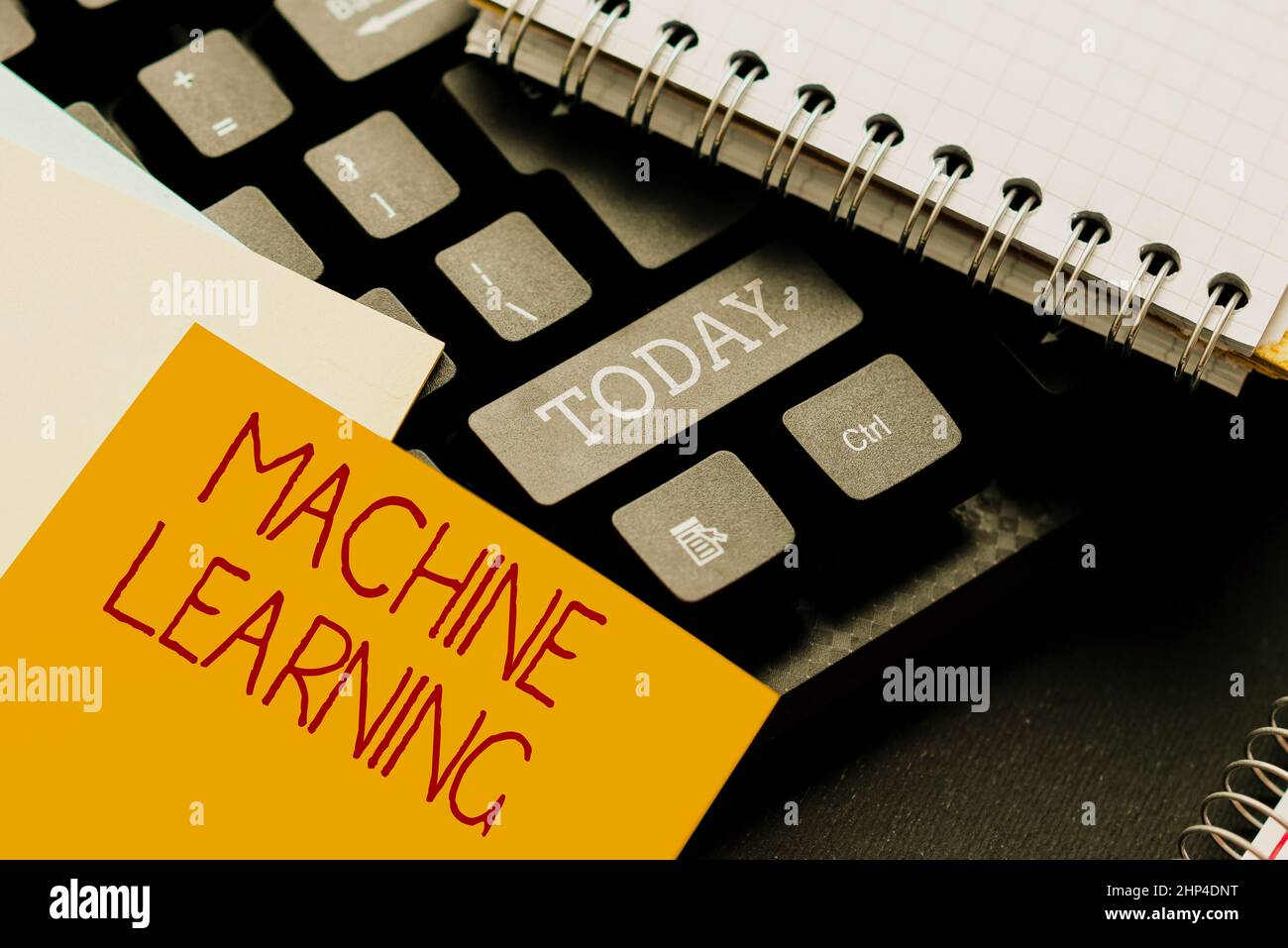 Handwriting text Machine Learning, Word Written on the concept that a ...
