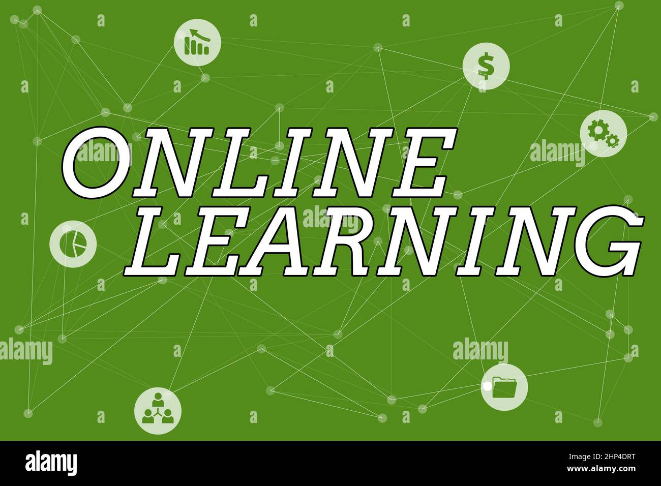 Sign displaying Online Learning, Concept meaning taking a course that ...