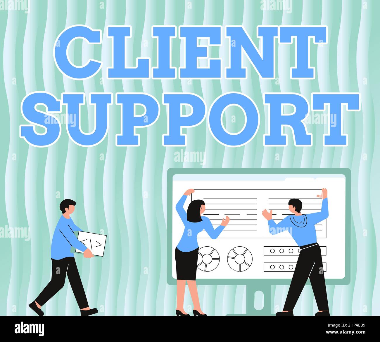 Writing displaying text Client Support, Business idea focus on helping ...