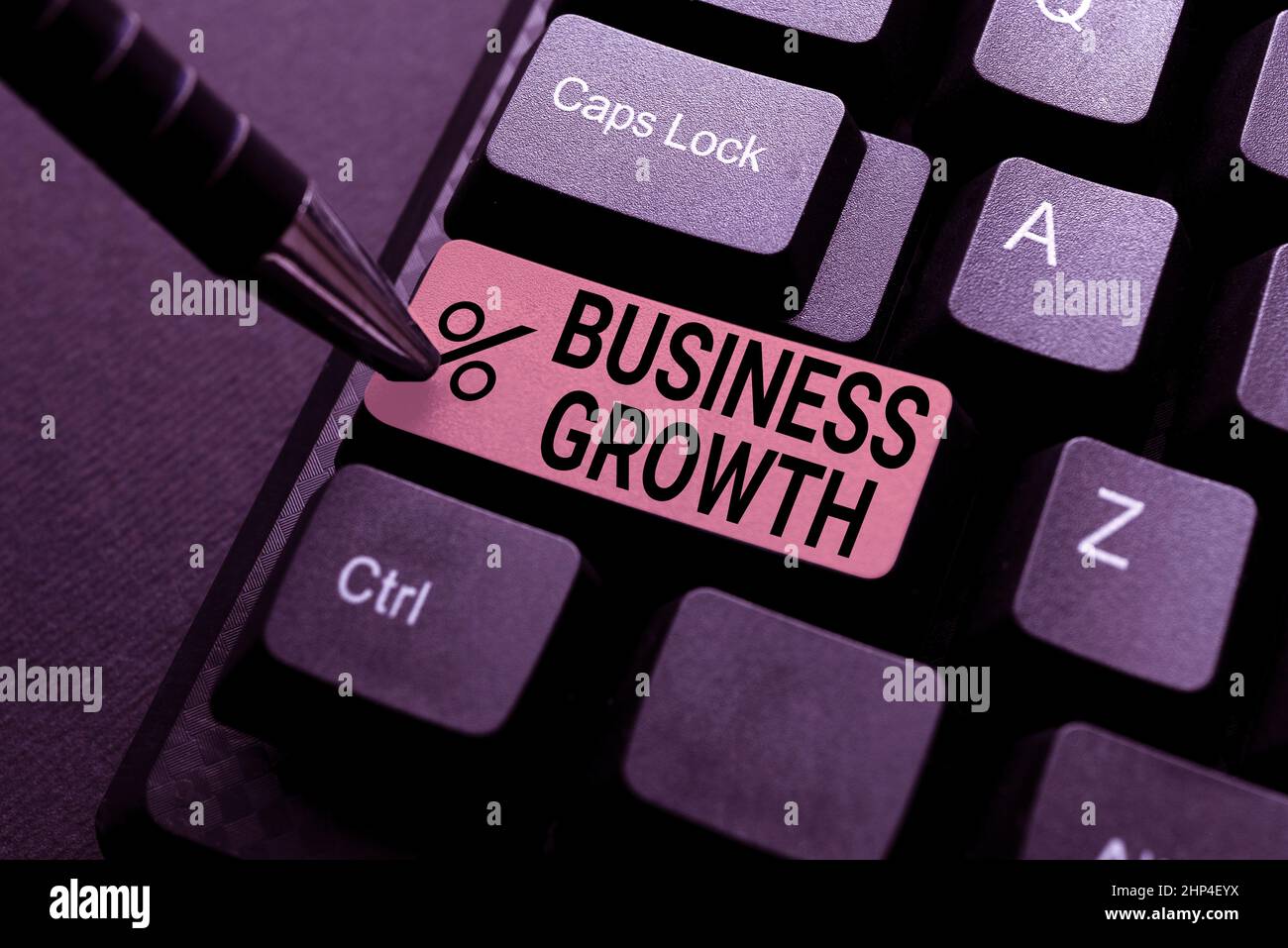 Text caption presenting Business Growth, Word for a longterm stage ...