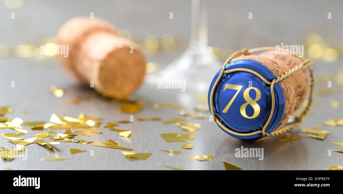 Champagne cap with the Number 78 Stock Photo - Alamy
