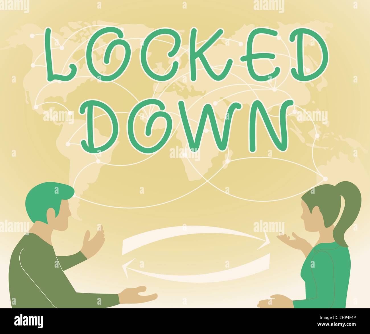Text showing inspiration Locked Down, Word for emergency measure which ...