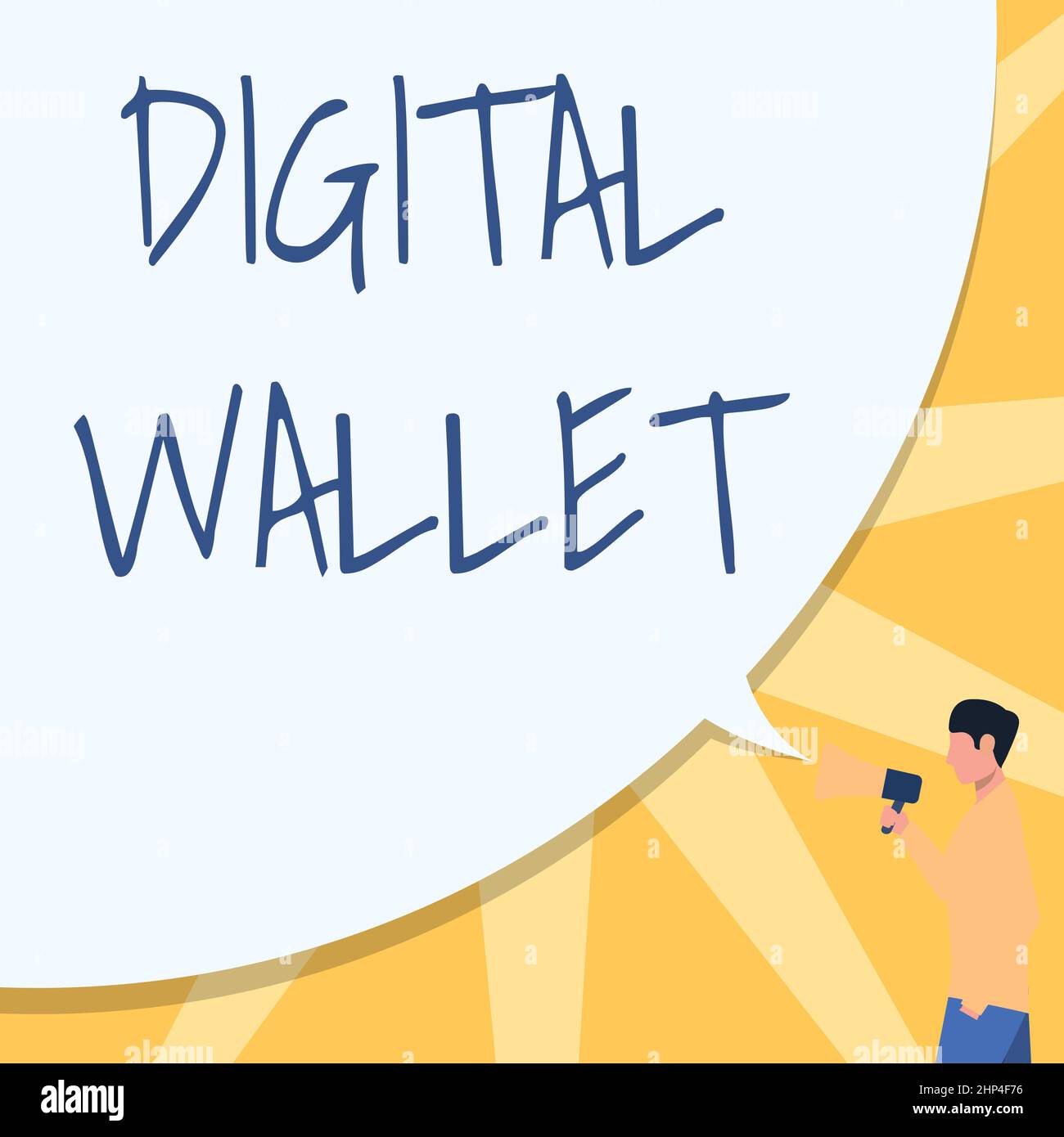 Handwriting text Digital Wallet, Word for a financial account that ...