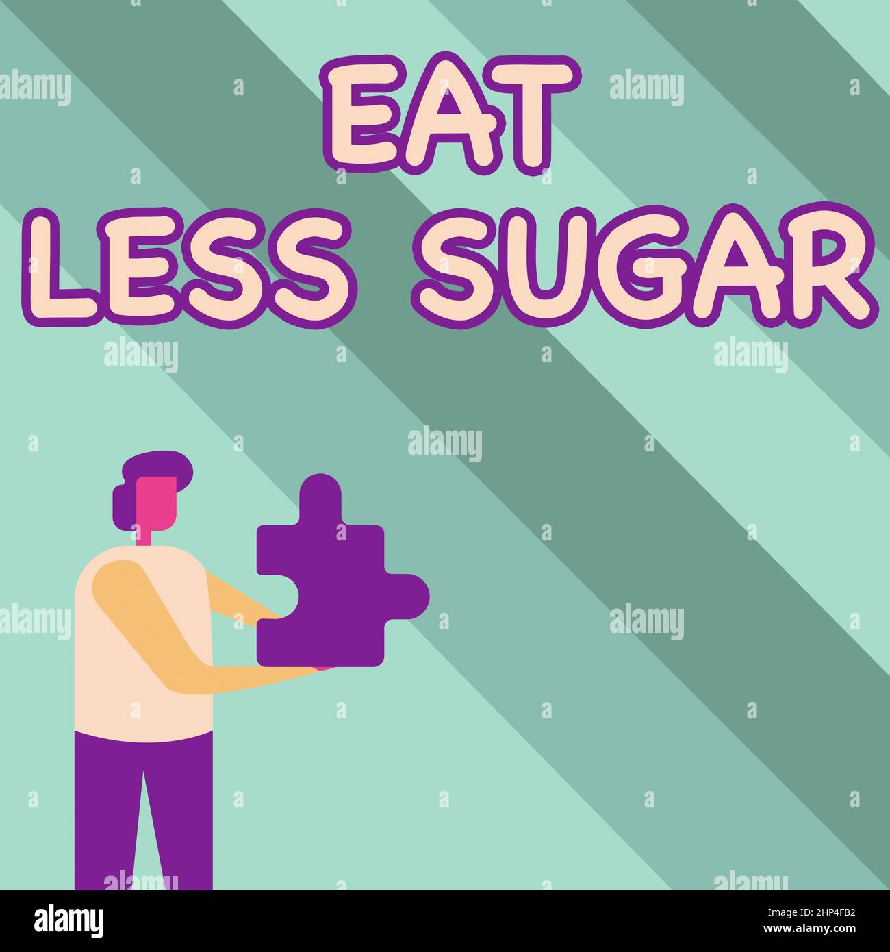 Handwriting text Eat Less Sugar, Concept meaning reducing sugar intake ...