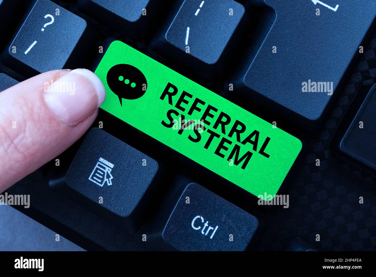 Conceptual caption Referral System, Word Written on sending own patient ...