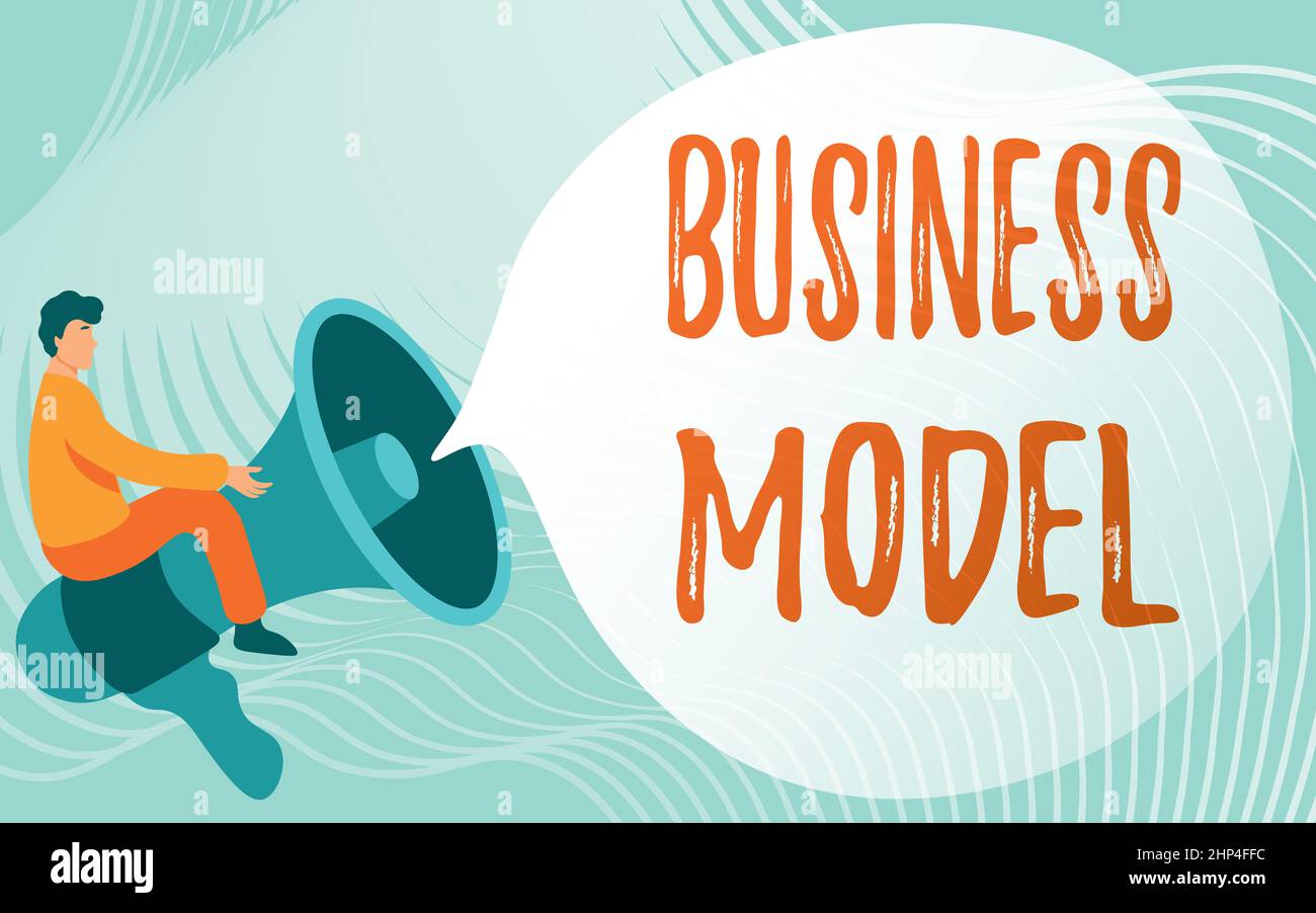 Sign displaying Business Model, Word for model showing how a company ...