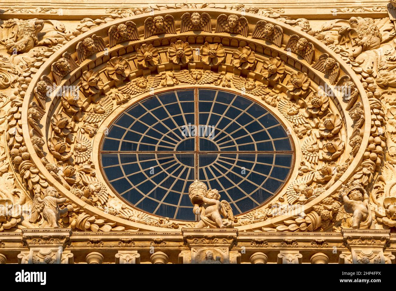 Lecce, Puglia, Italy. August 2021. The church of Santa Croce is the ...