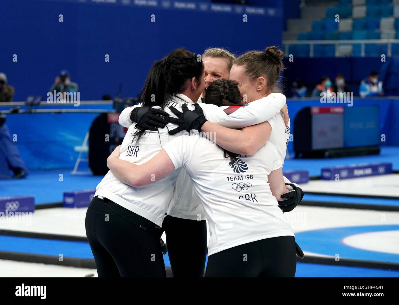 Great Britain's Eve Muirhead (left), Hailey Duff, Vicky Wright and ...