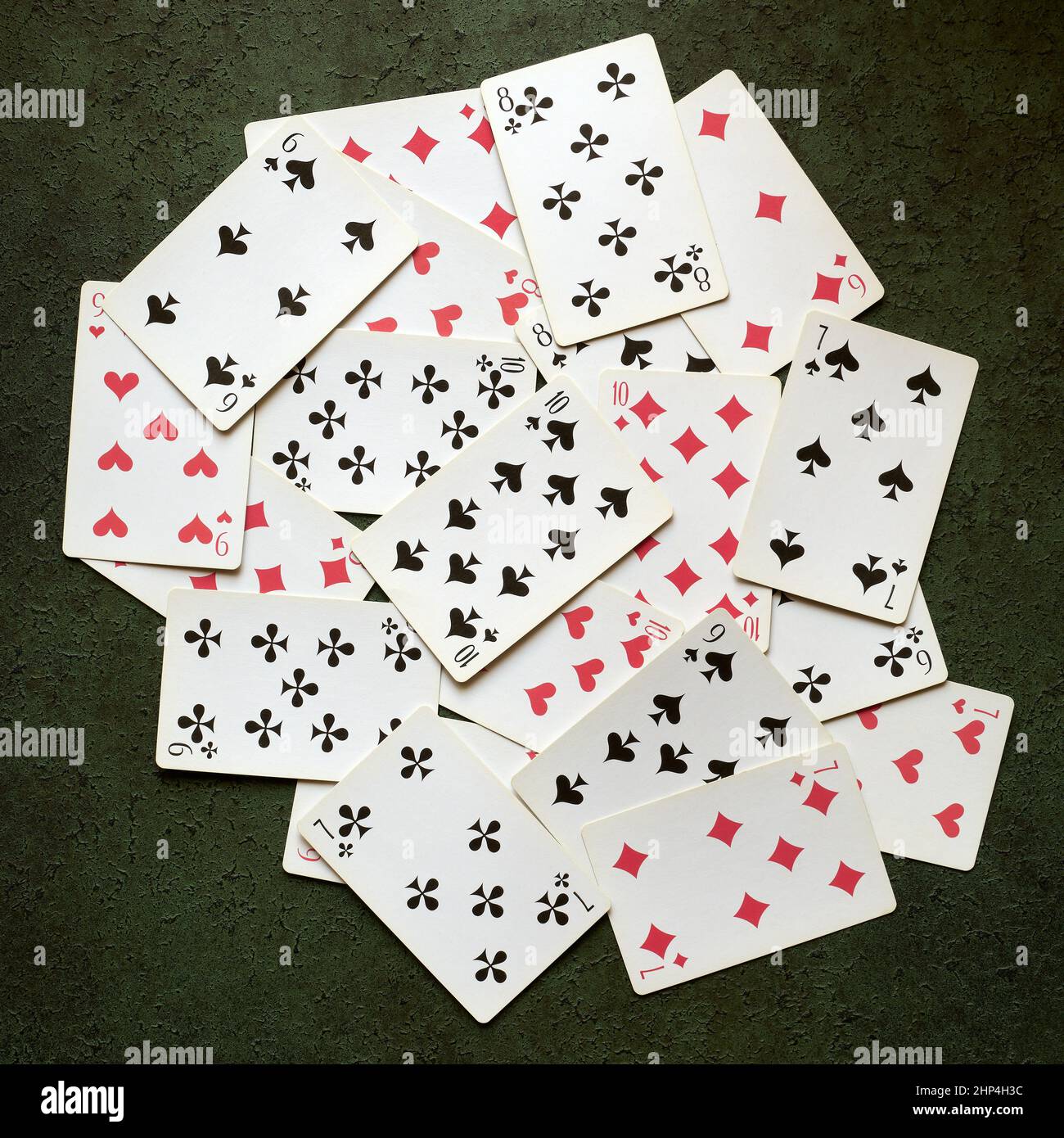 Old playing cards scattered on the table Stock Photo - Alamy
