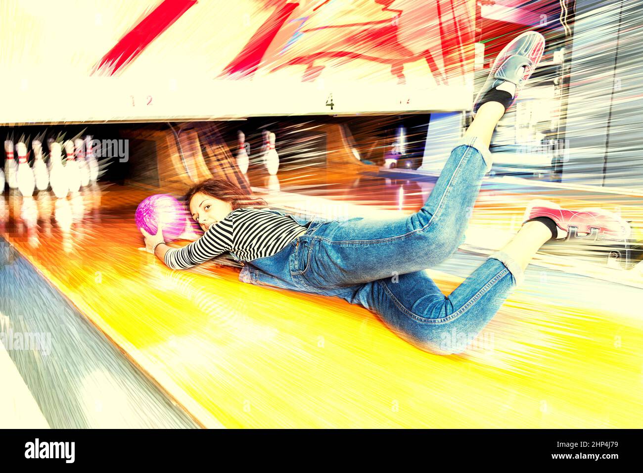 Woman sliding down hi-res stock photography and images - Alamy