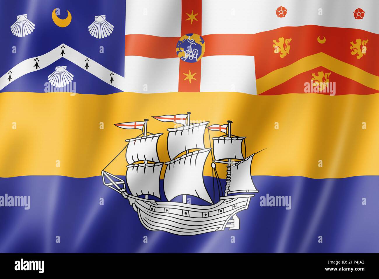 Sydney city flag, Australia waving banner collection. 3D illustration ...