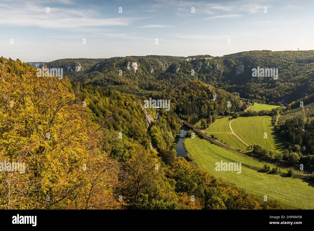 View of the Upper Danube Valley from the Rauher Stein viewpoint near ...