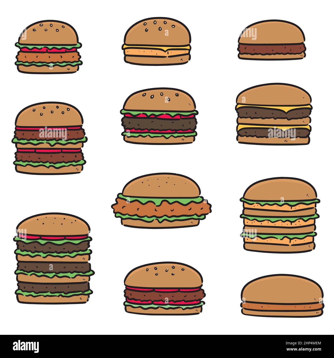 vector set of burger Stock Vector Image & Art - Alamy