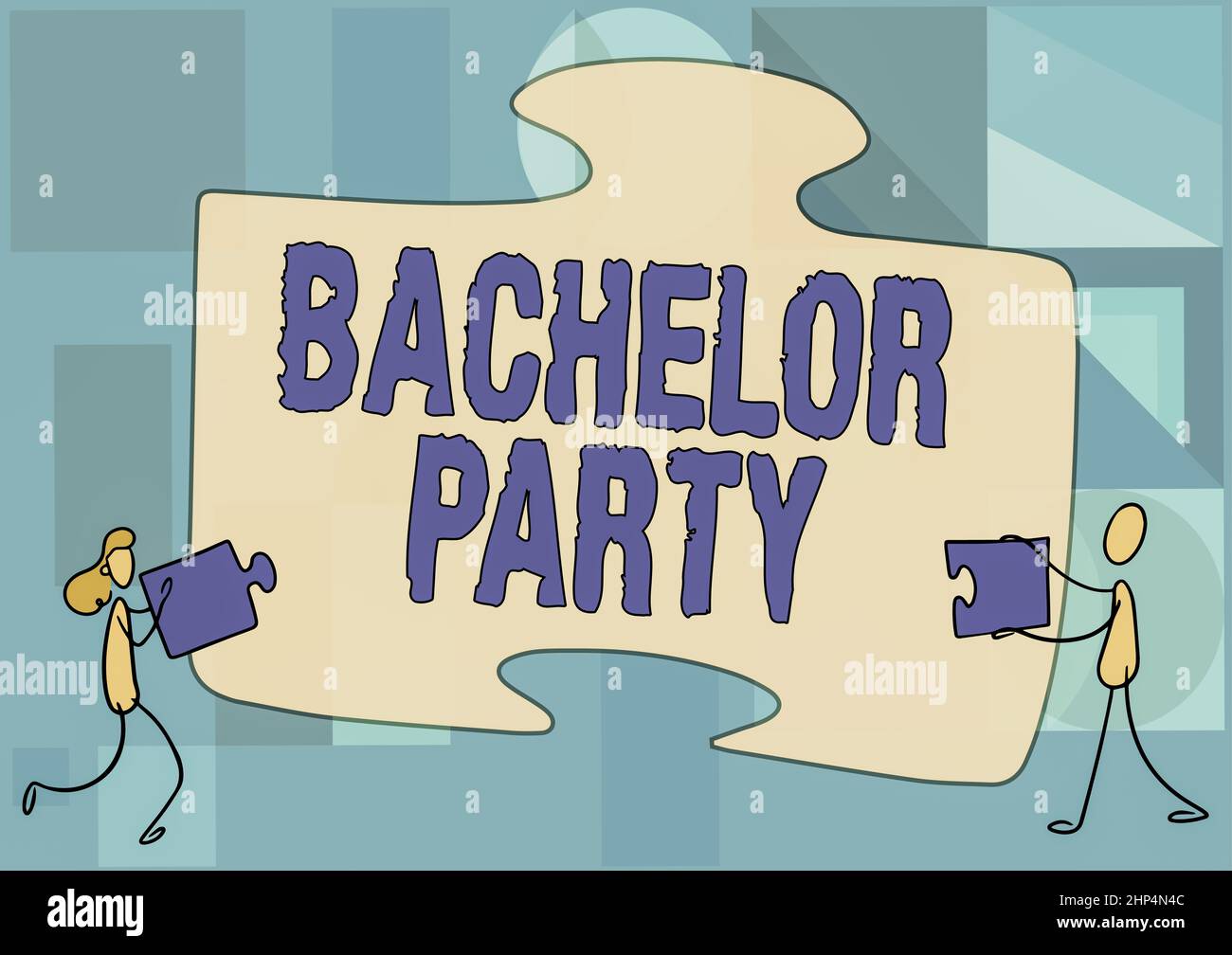 Hand writing sign Bachelor Party, Conceptual photo Party given for a ...