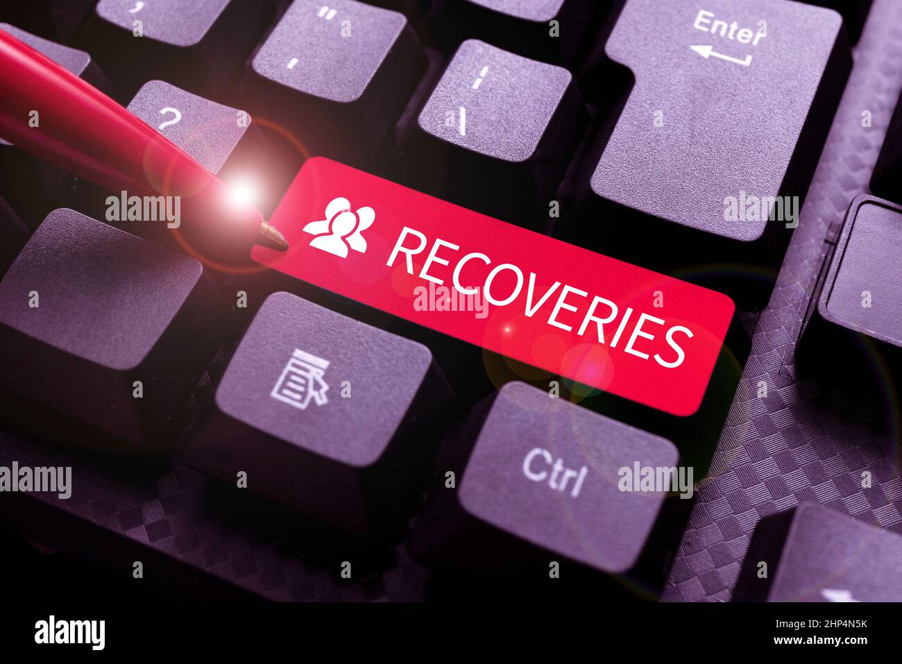 Text caption presenting Recoveries, Business approach process of ...