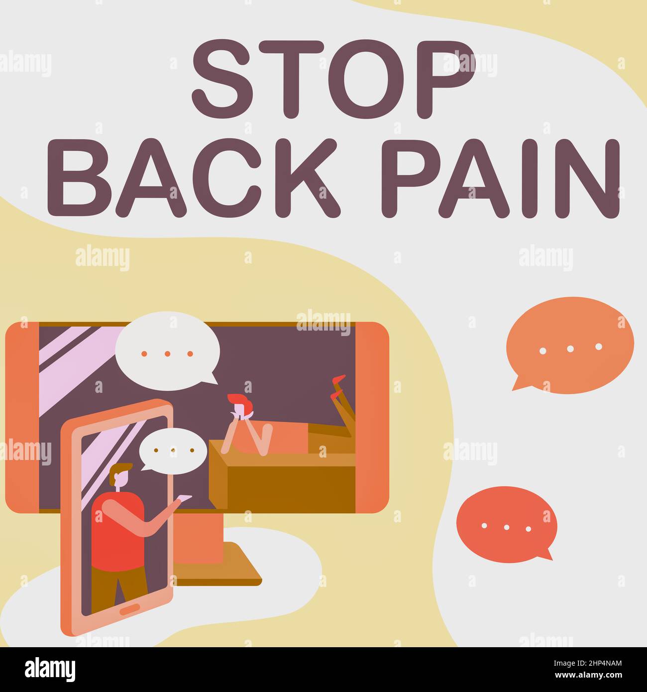 Text showing inspiration Stop Back Pain, Conceptual photo put an end on ...