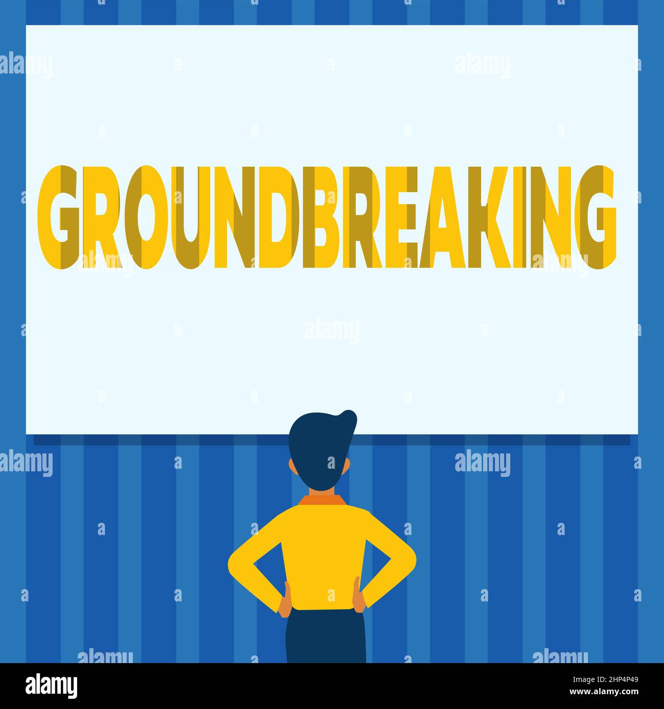 Text showing inspiration Groundbreaking, Business approach Very new and ...