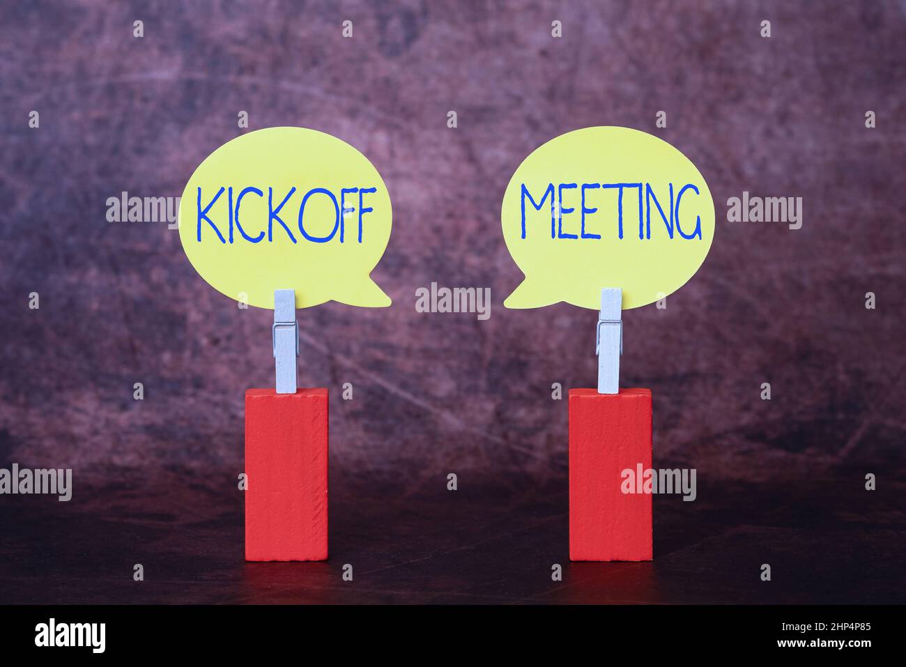 Text caption presenting Kickoff Meeting, Word Written on Special ...