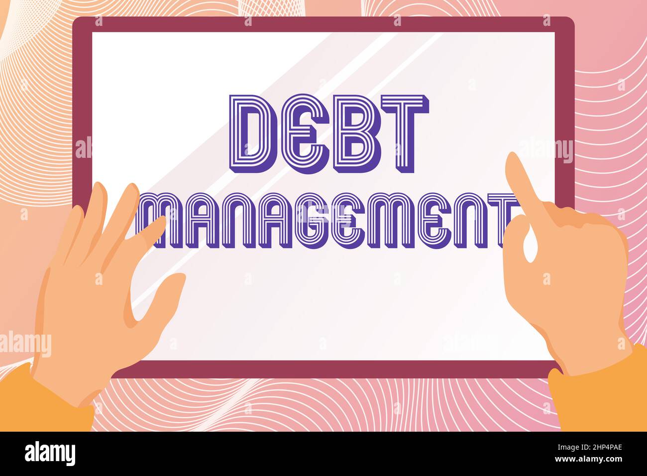 Text caption presenting Debt Management, Business overview The formal ...