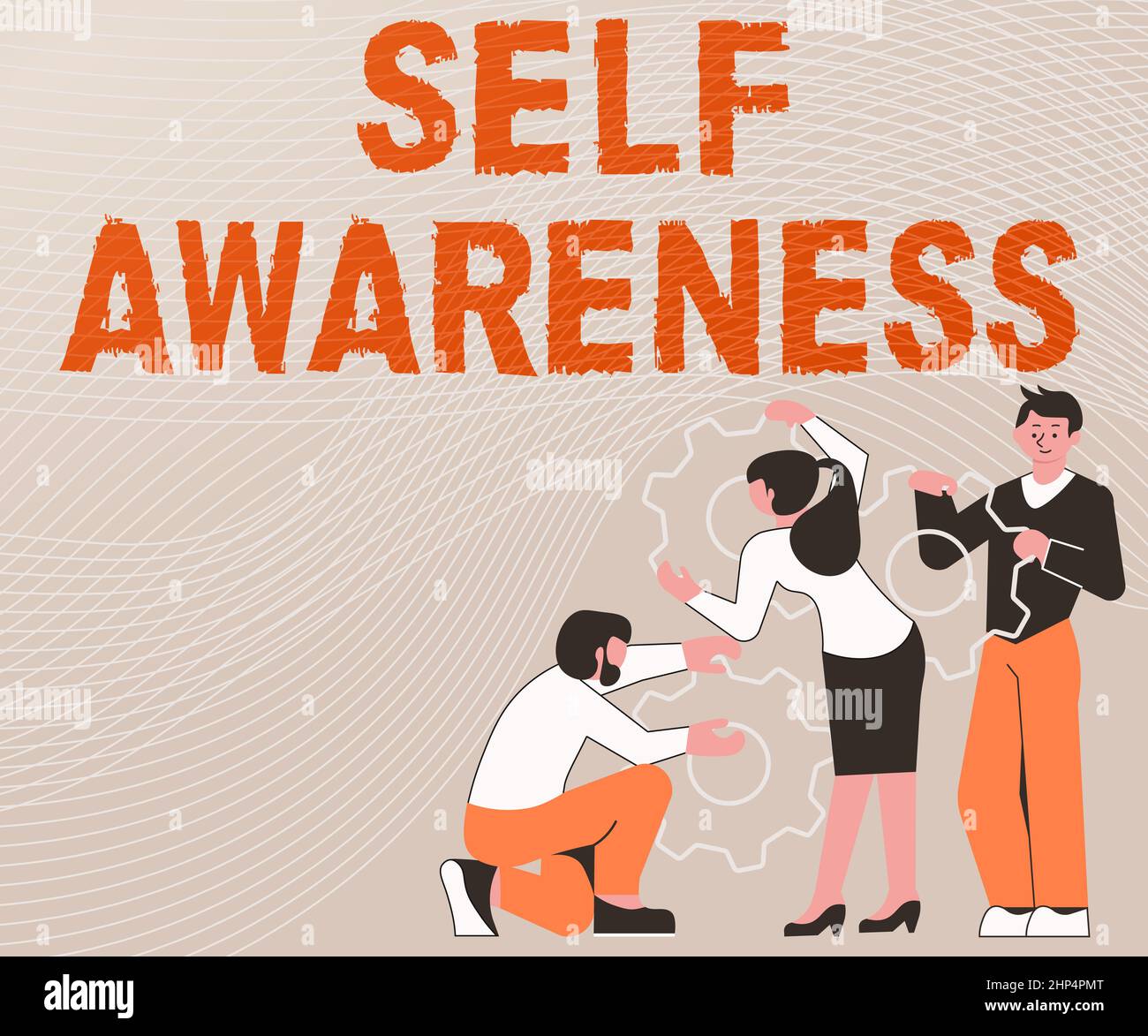 Conceptual display Self Awareness, Word Written on Consciousness of a ...