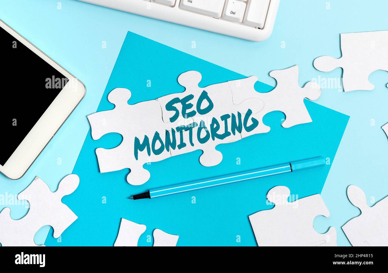 Writing displaying text Seo Monitoring, Business idea Tracking the ...