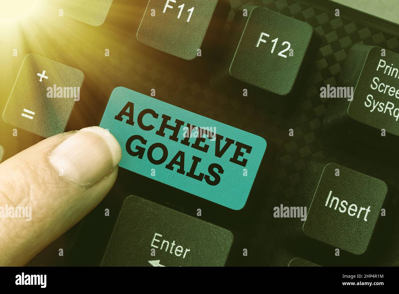 Conceptual display Achieve Goals, Business showcase Results oriented ...