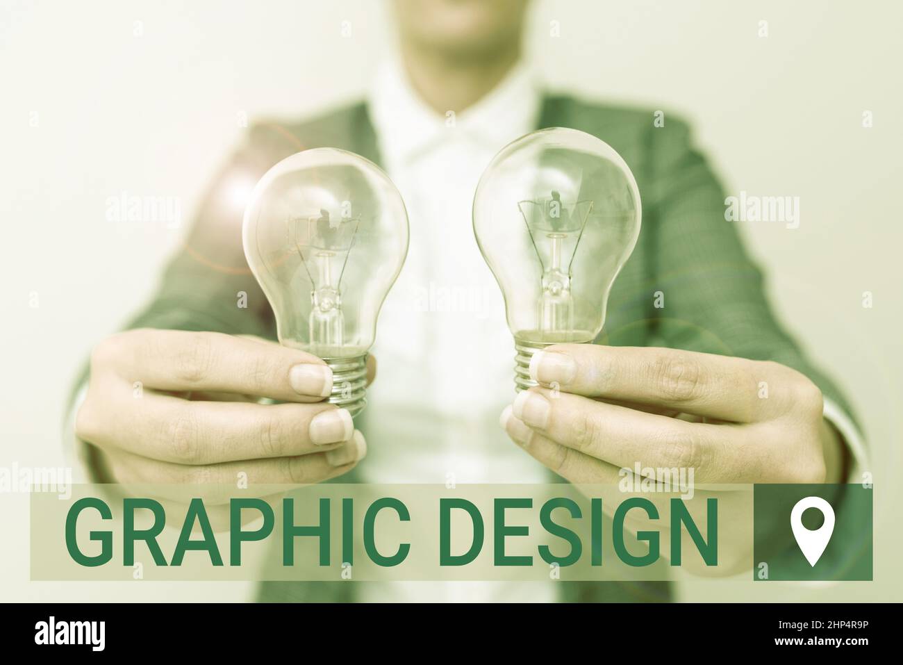 Conceptual display Graphic Design, Business idea art or skill of combining text and pictures in ...