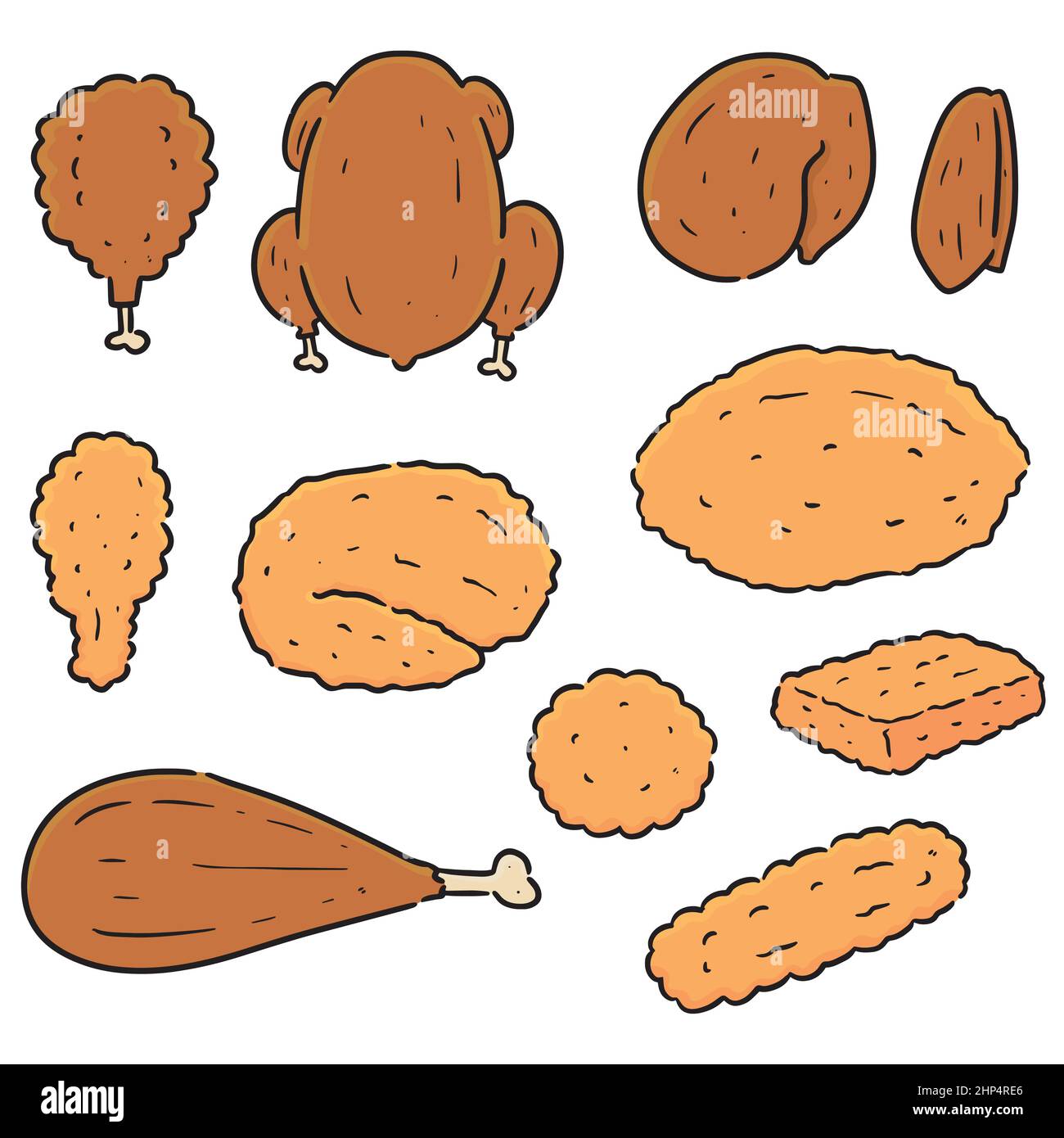 vector set of chicken product Stock Vector Image & Art - Alamy