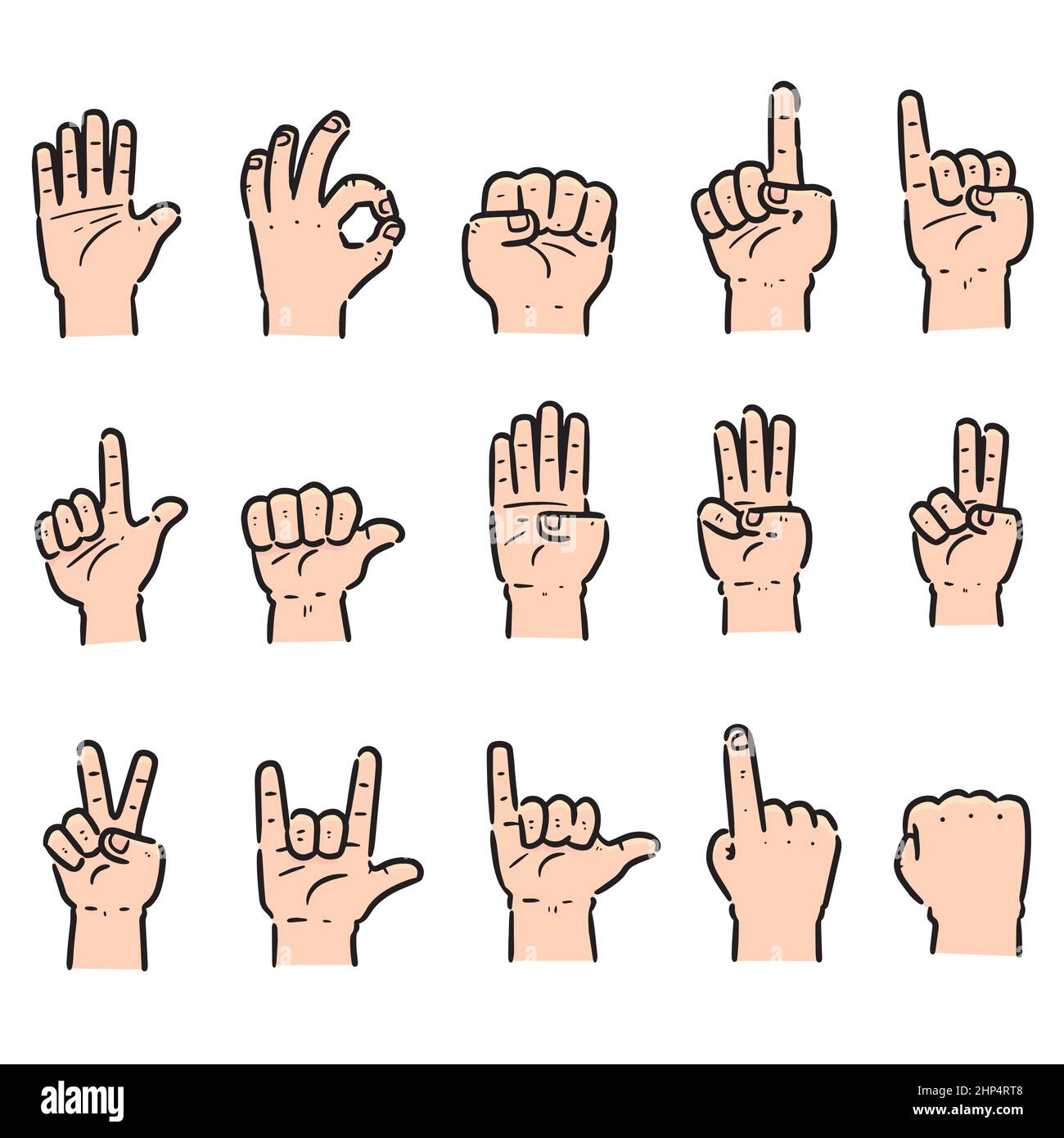 vector set of cartoon hand Stock Vector Image & Art - Alamy