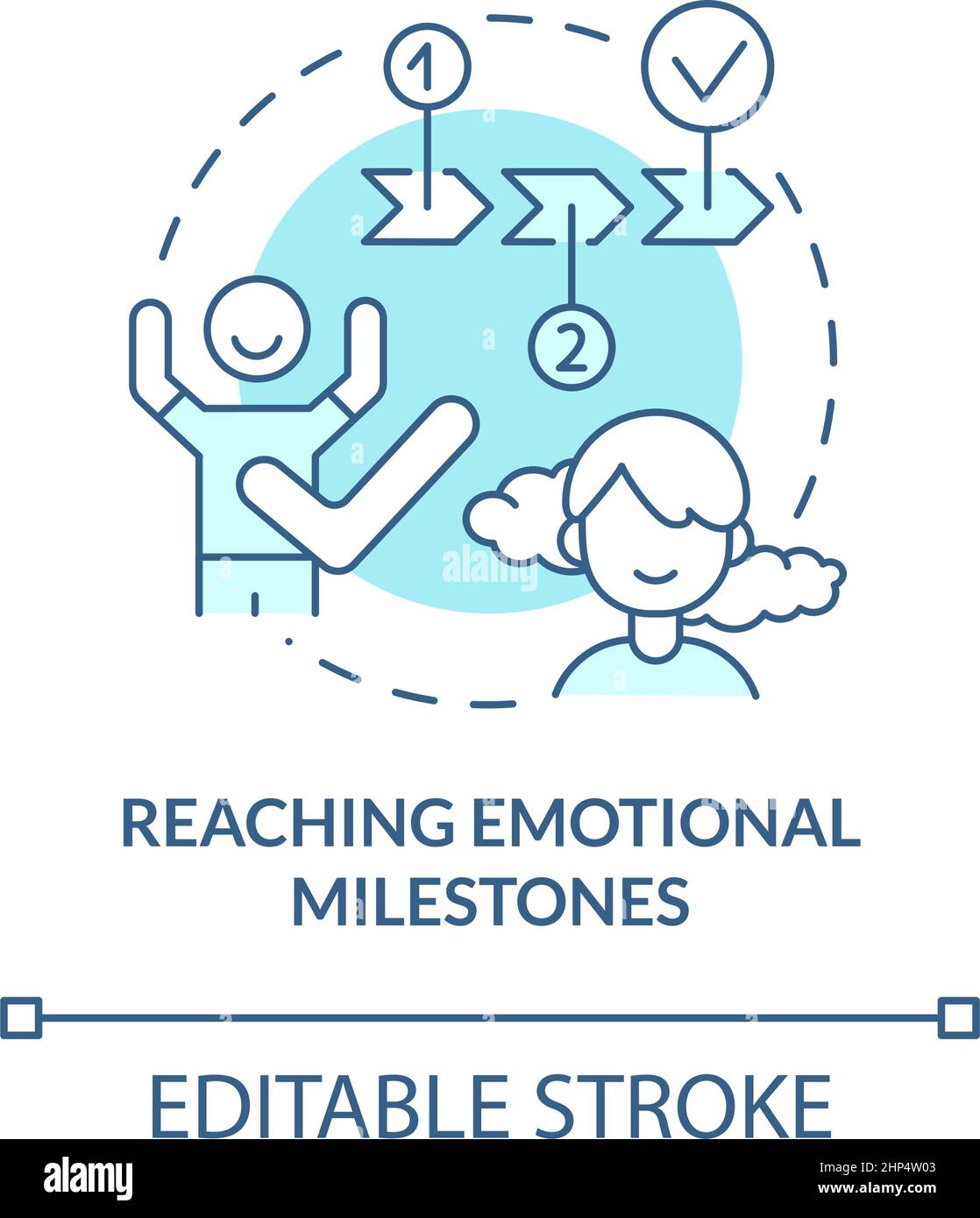 Reaching emotional milestones turquoise concept icon Stock Vector Image ... Reaching emotional milestones turquoise concept icon Stock Vector Image ...