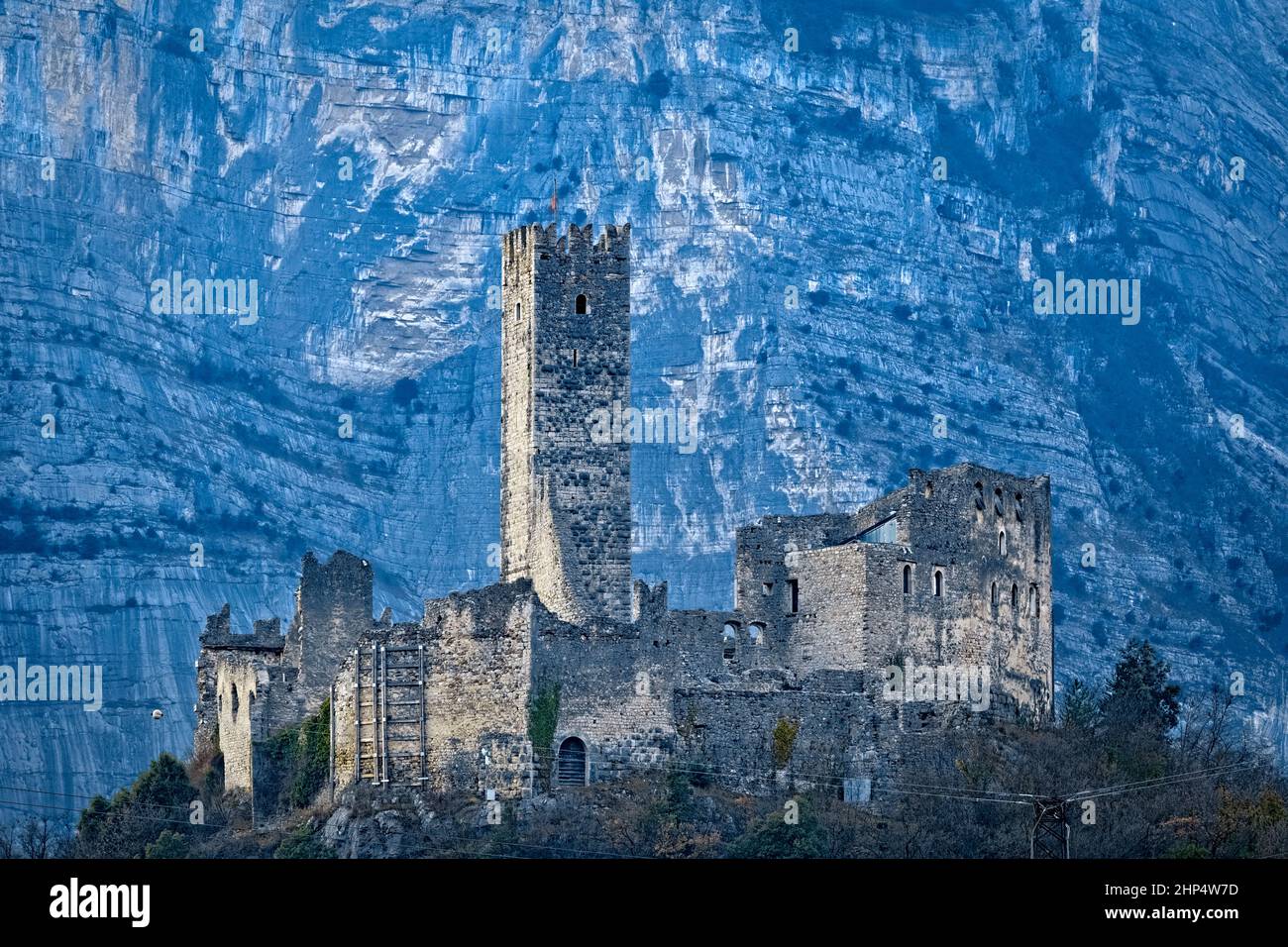 Drena castle is a ruin that stands on a hill and has retained the ...