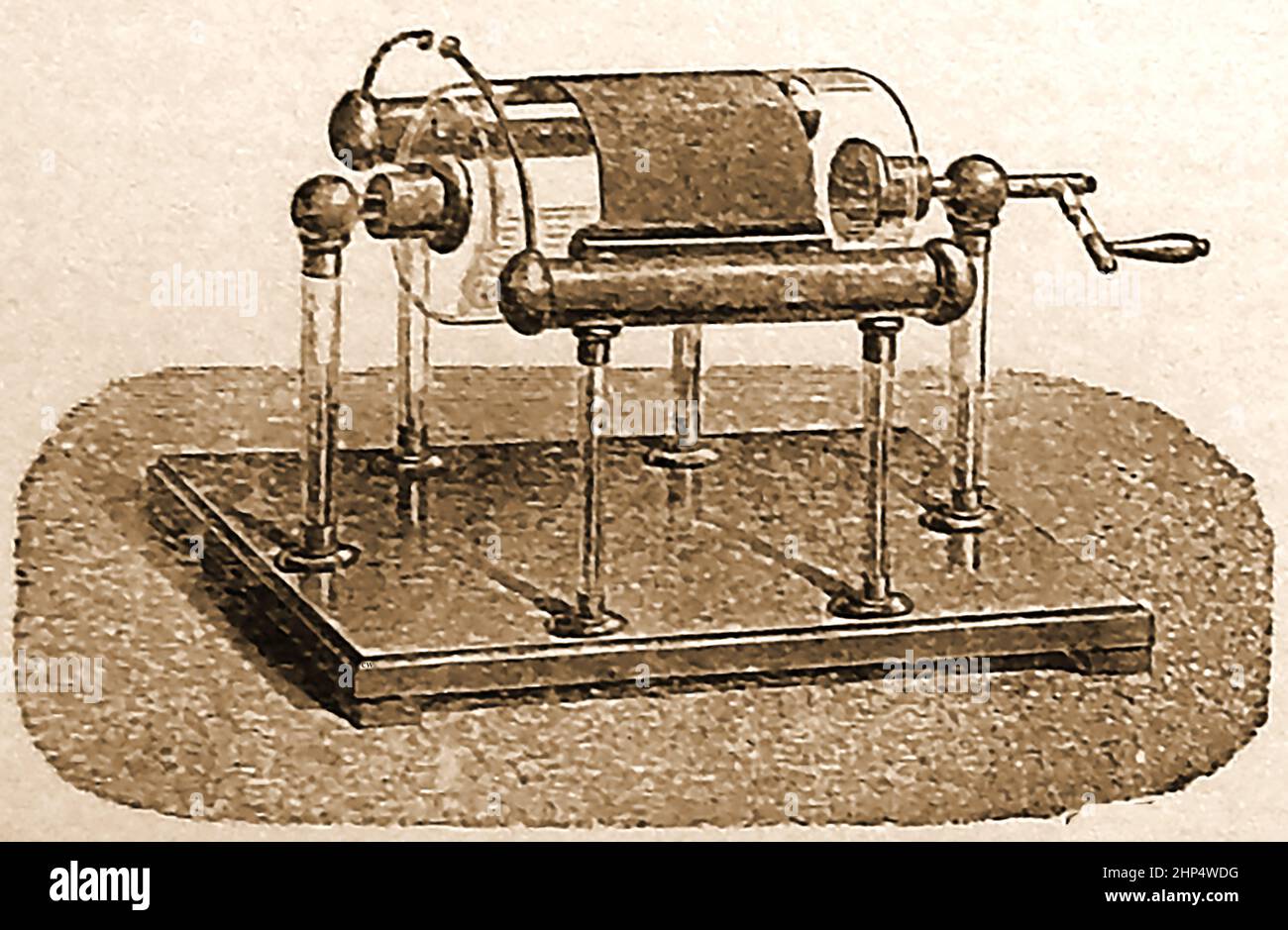 EARLY ELECTRICITY EXPERIMENTS - A late 19th Century engraving of a hand ...