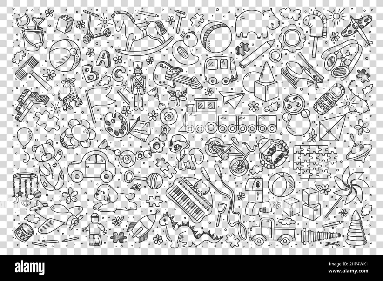 Toys doodle set Stock Vector Image & Art - Alamy