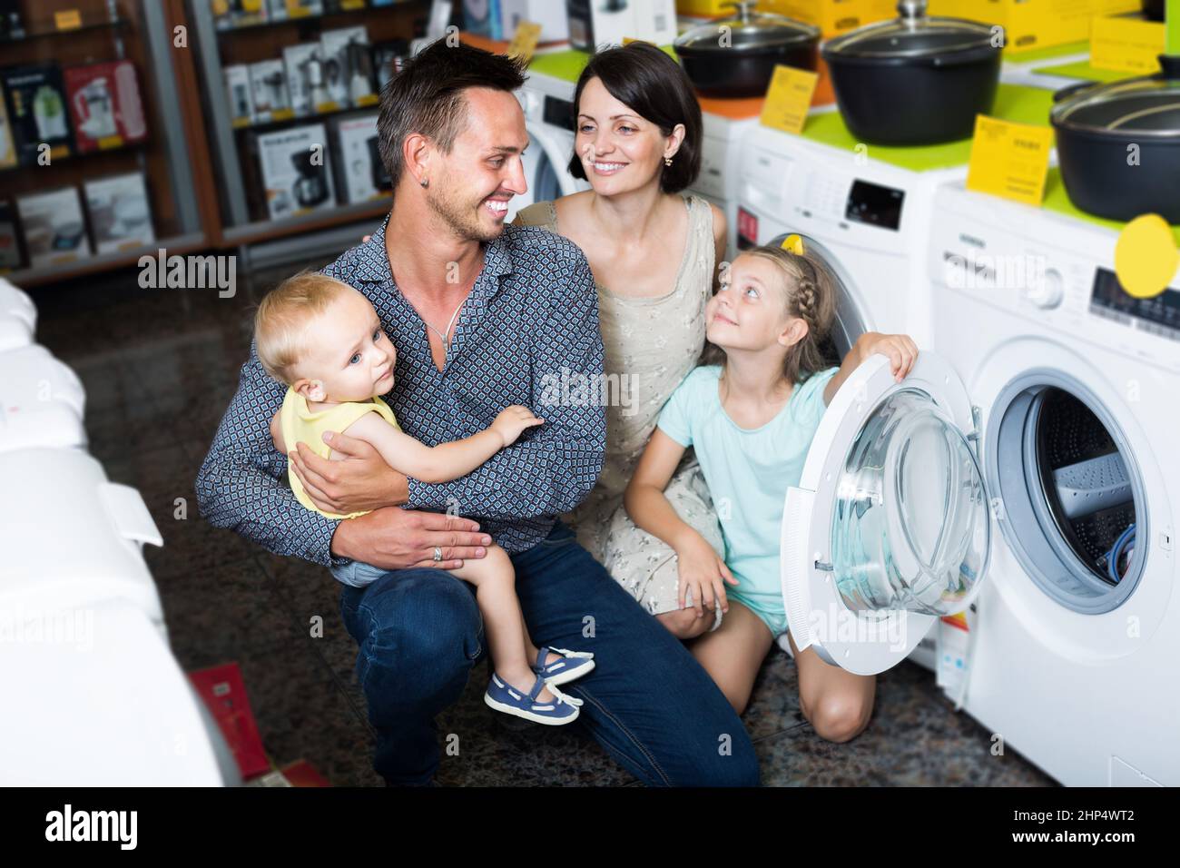Woman choosing washing products hi-res stock photography and images - Alamy