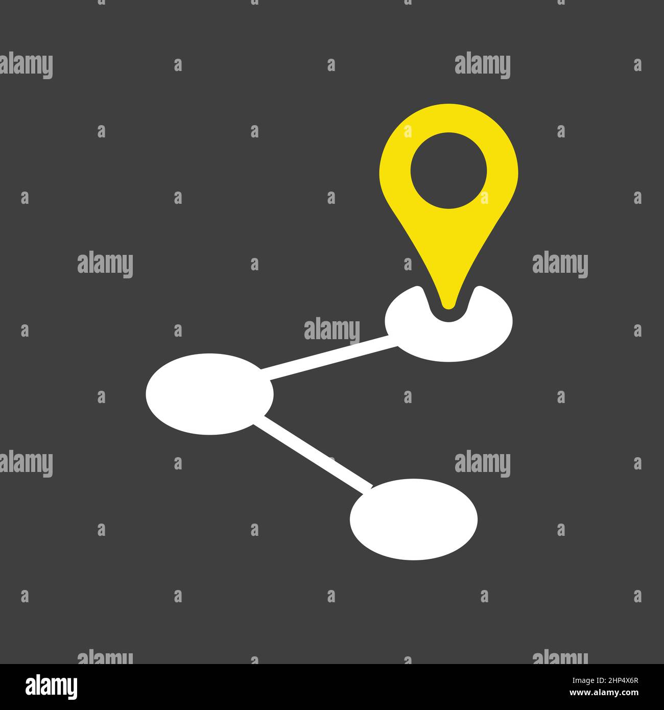 Route vector icon on dark background. Navigation sign Stock Vector ...