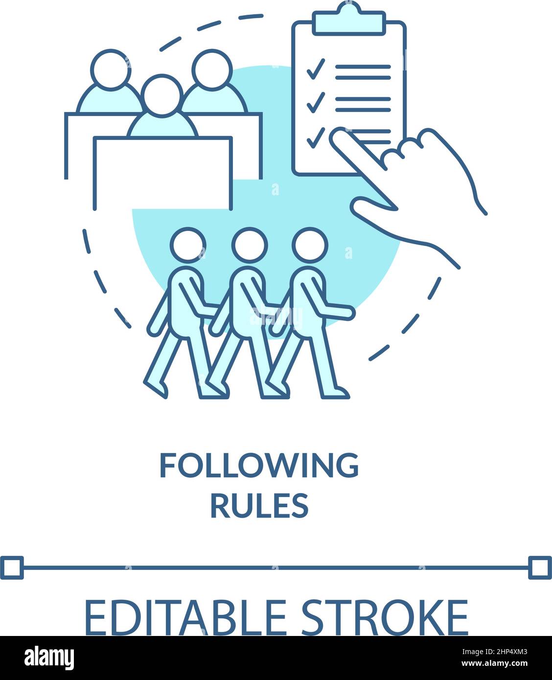 Following rules turquoise concept icon Stock Vector Image & Art - Alamy