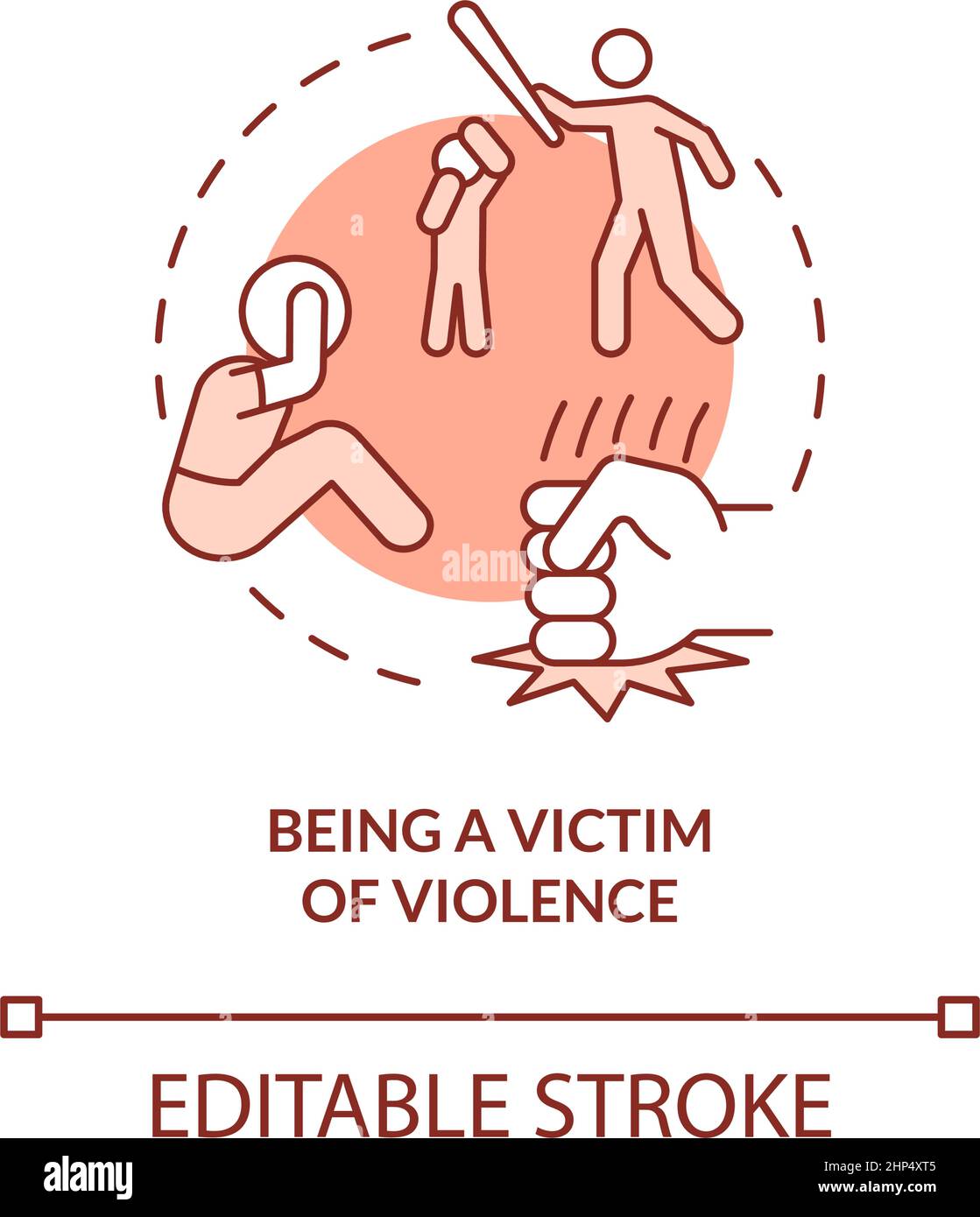 Being victim of violence terracotta concept icon Stock Vector Image ...