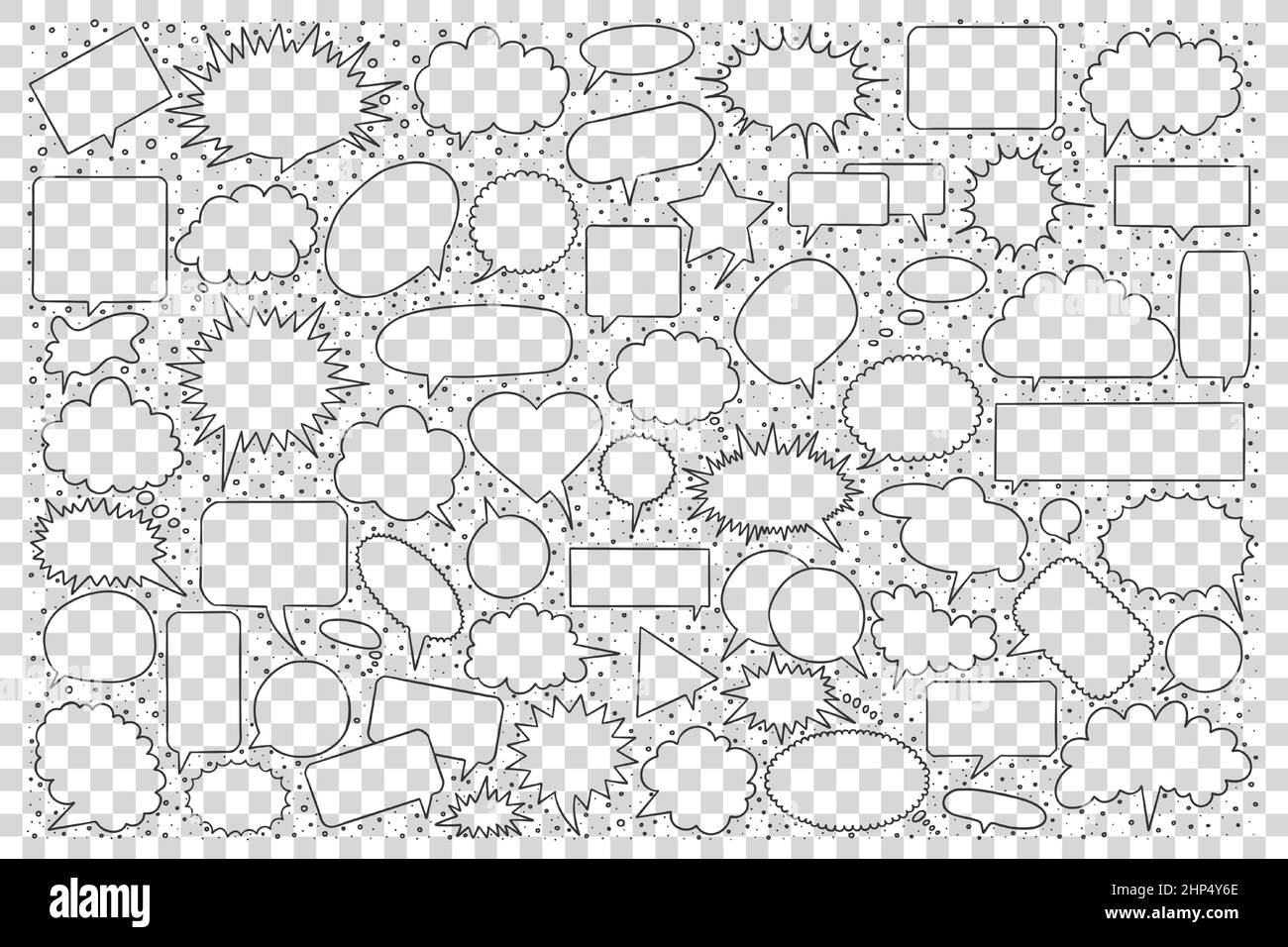 Speech bubble doodle set Stock Vector Image & Art - Alamy