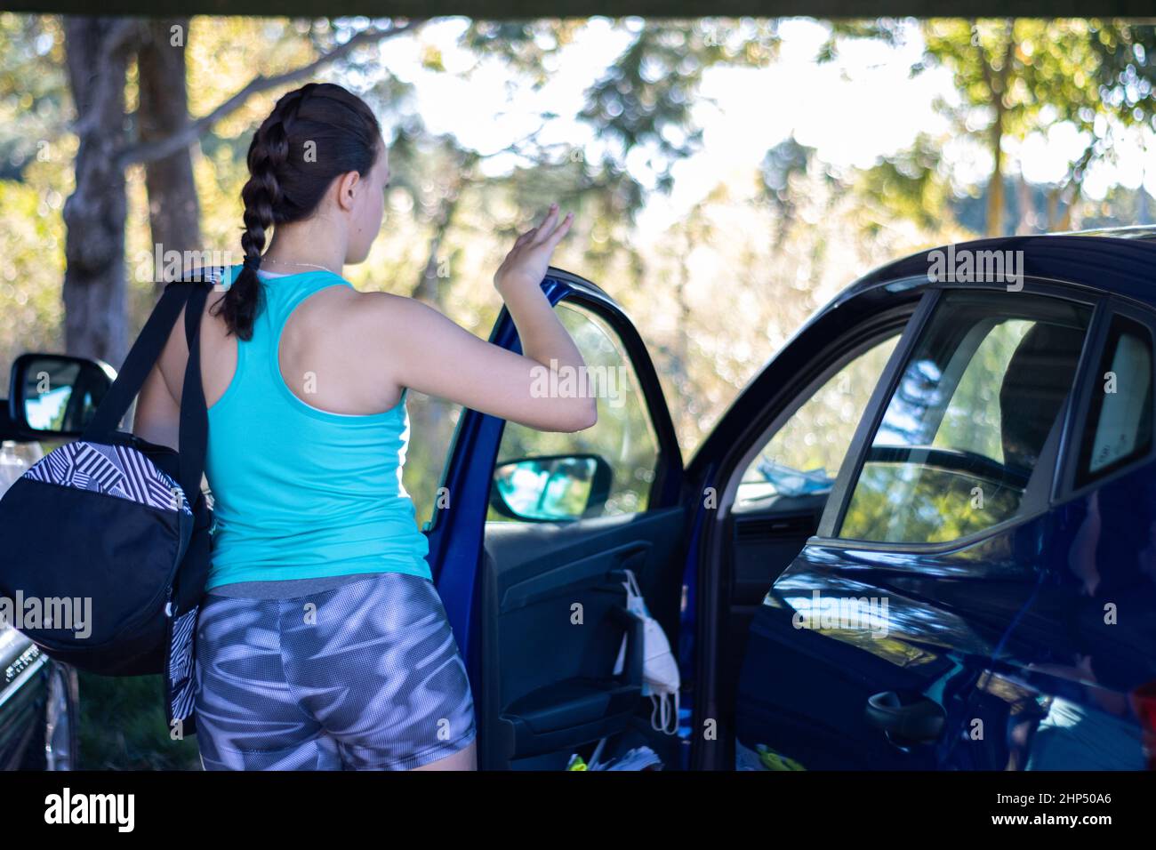 Athlete getting out of car hi-res stock photography and images - Alamy