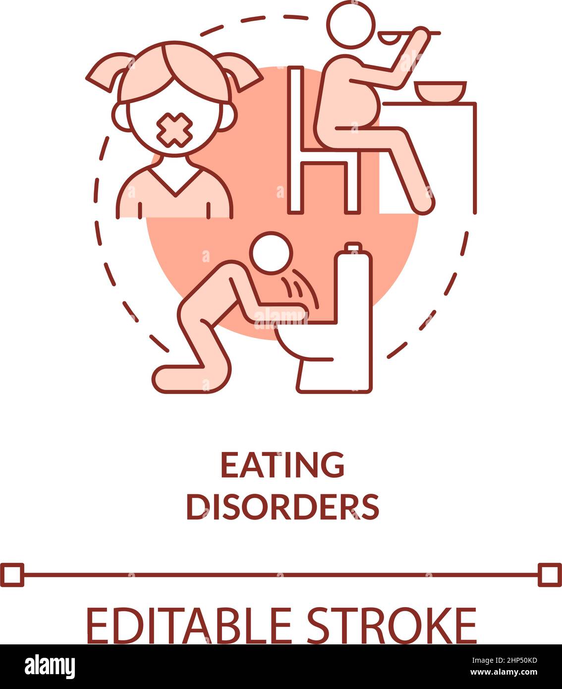 Eating disorders terracotta concept icon Stock Vector Image & Art - Alamy