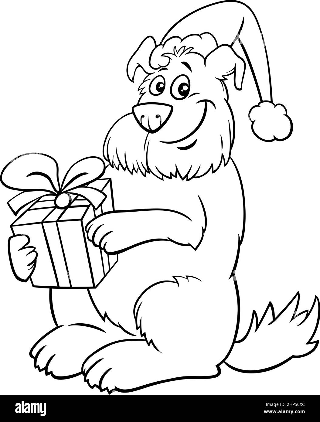 Barking Dog Clipart Black And White Christmas